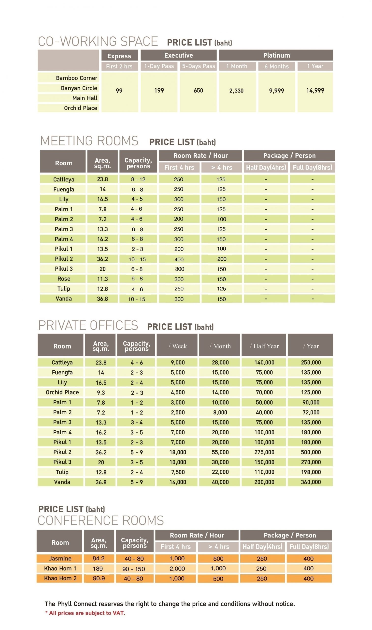 Pricing – The Phyll Connect Coworking Space